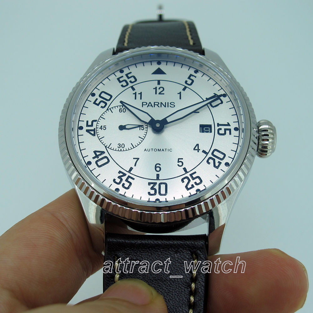 45mm Parnis Automatic Movement Men's Casual Watch Small Second Date ...